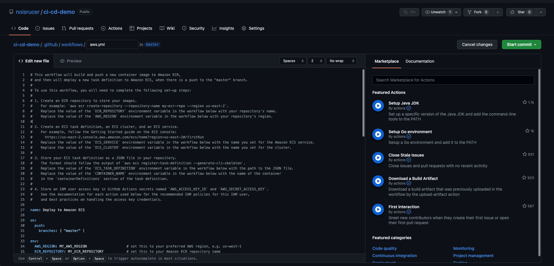 Integrate CI/CD on ECS with Github Actions | noisrucer